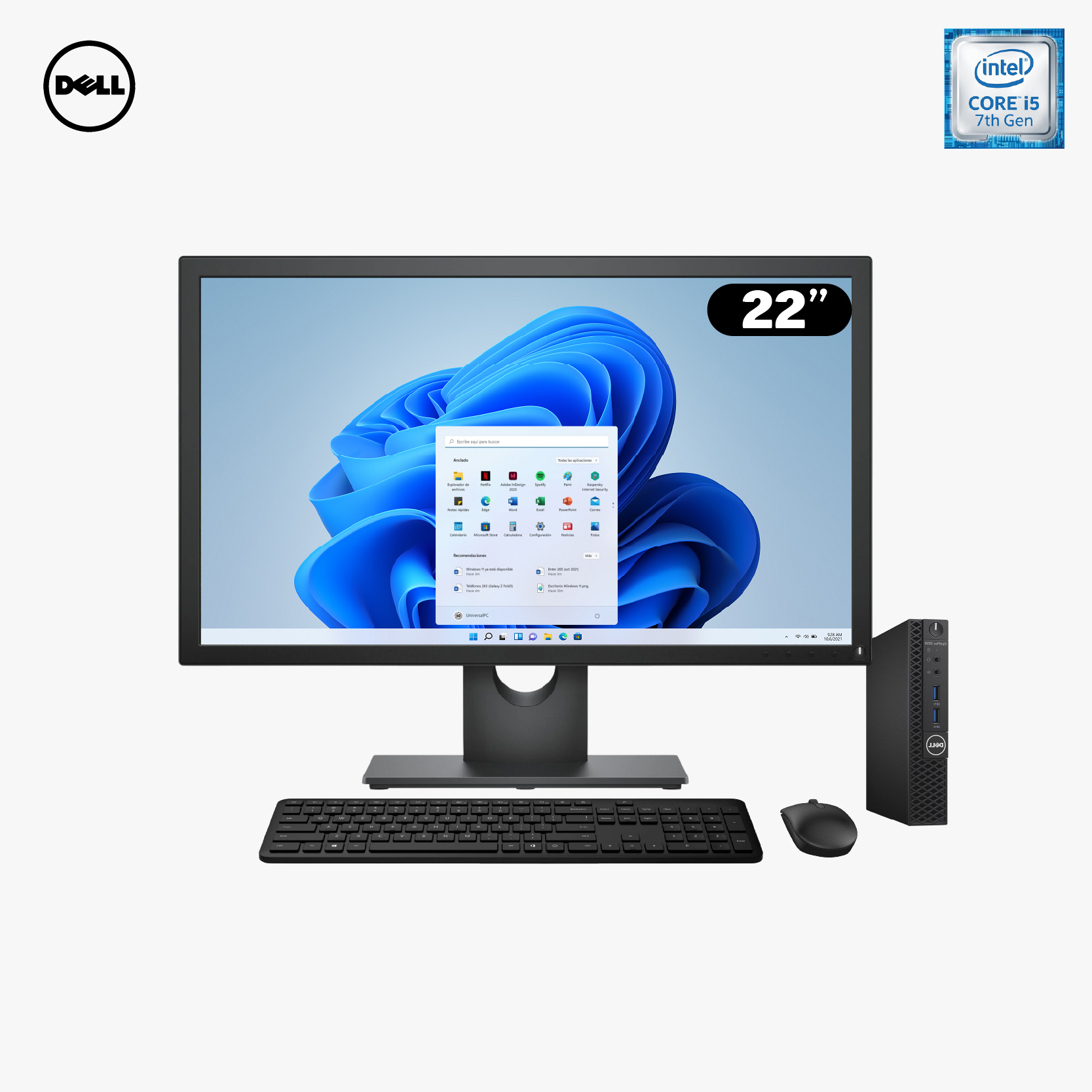 Dell Optiplex 3050 Ci5 7ma Gen, 8GB RAM, 240GB SSD, Monitor 22 ...