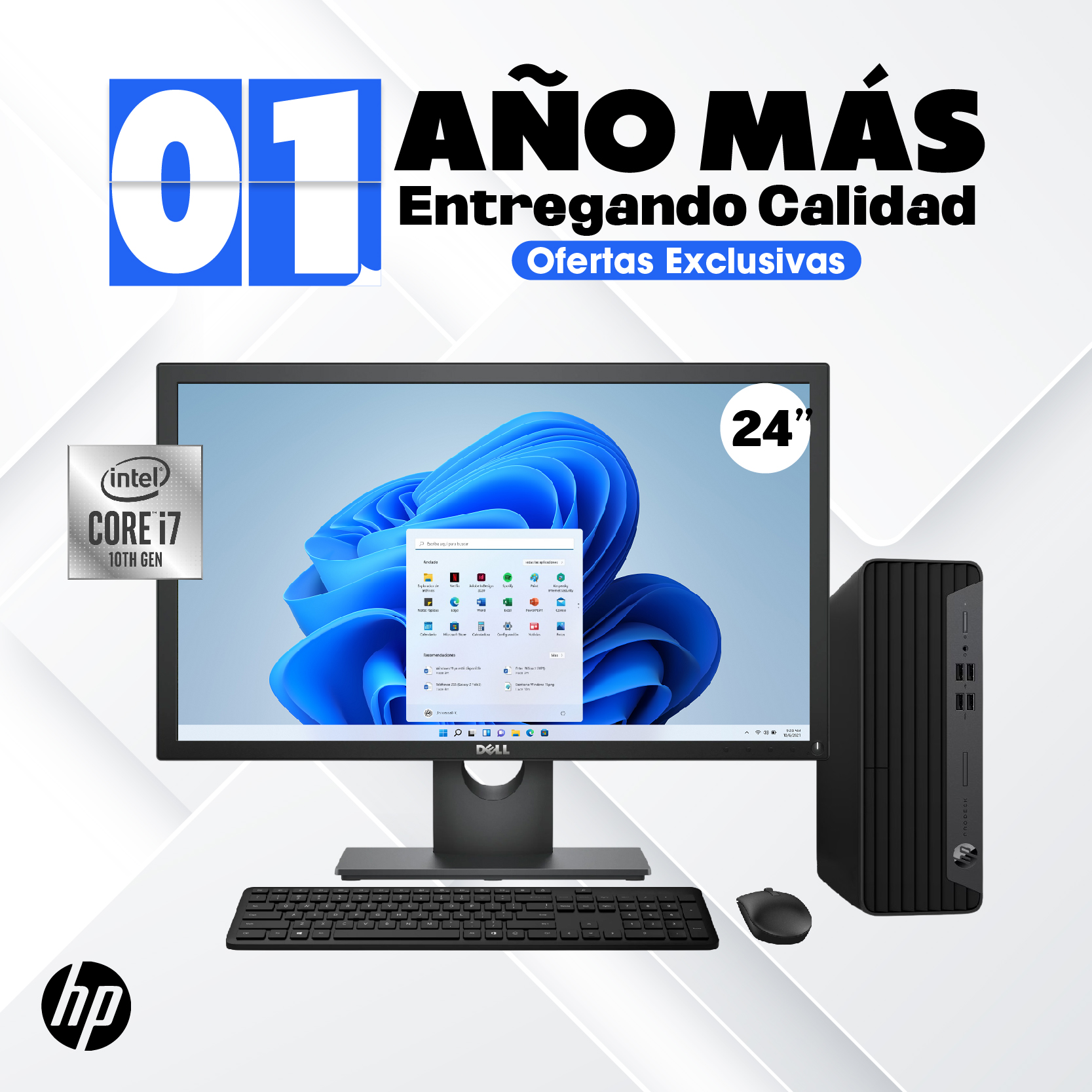 HP 400 G7 Intel Ci7 10ma Gen. 16GB RAM DDR4, 512GB SSD, Monitor 24 ...