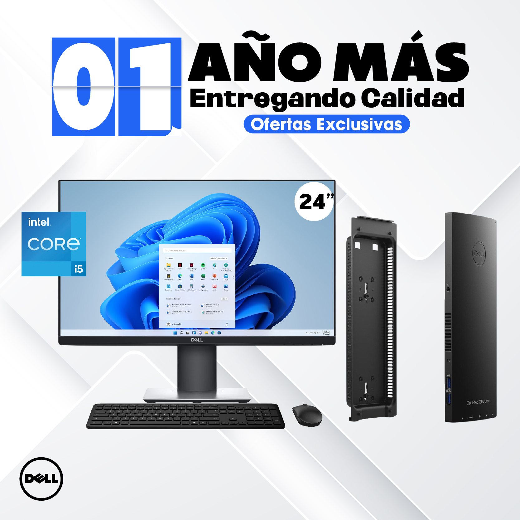 Dell Optiplex 3090 Ci5 11va Gen, 8GB RAM, 512GB SSD, Monitor 24 ...